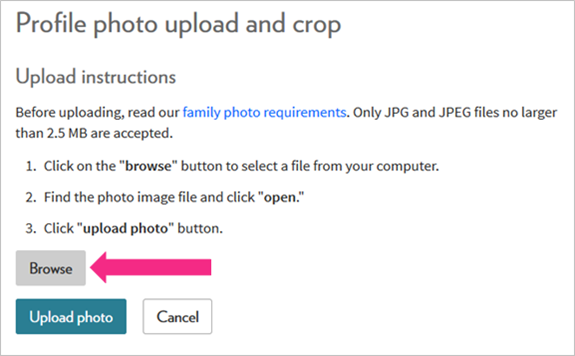 How to upload a profile photo