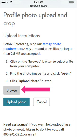 How to upload a profile photo