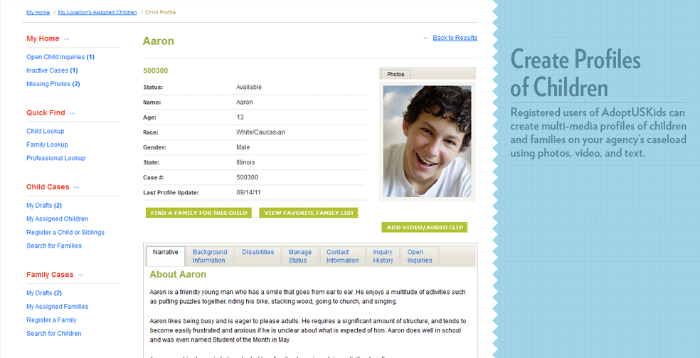Creating Child Profiles - AdoptUSKids